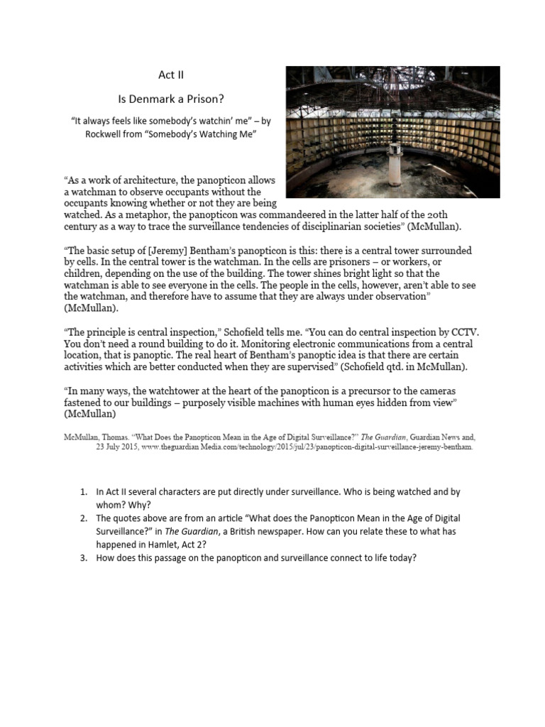 Surveillance and the Panopticon in Hamlet | PDF | Young Adult