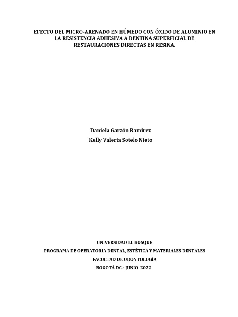 Garzon Ramirez Daniela 2022 | PDF | Aluminio | Odontología