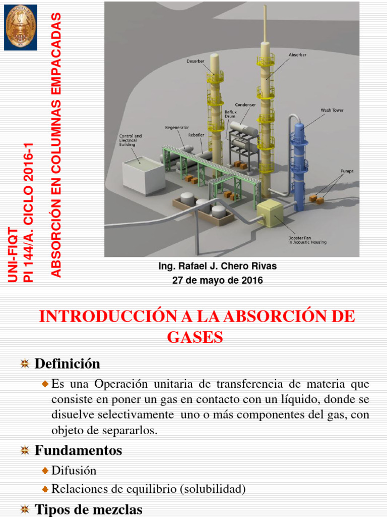 Absorción de Gases en Columnas Empacadas | PDF | Absorción (Química ...