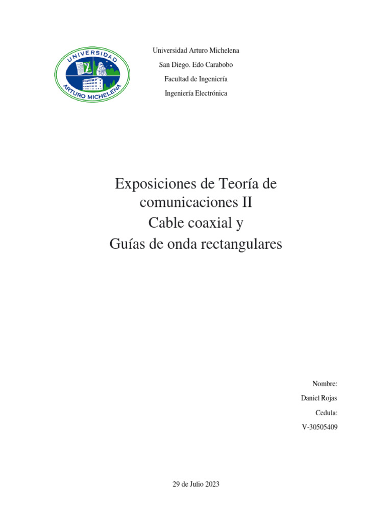 Resumen de Las Exposiciones Daniel Rojas | PDF | Guía de onda | Cable coaxial