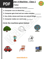 Class 3 Computer Activity Worksheet 1 | PDF | Operating System | Input ...