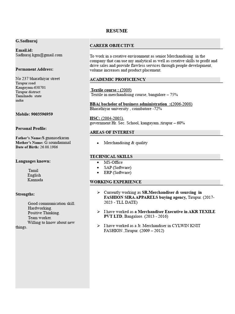 My Resume | PDF | Procurement | Textiles