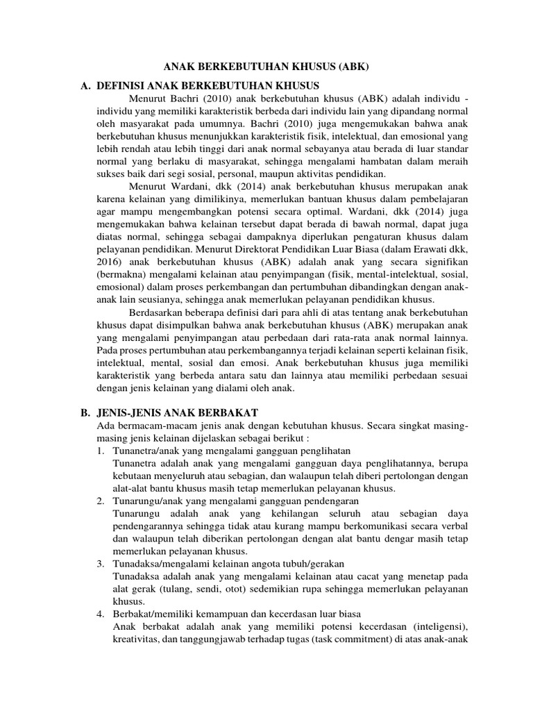 ANAK BERKEBUTUHAN KHUSUS | PDF