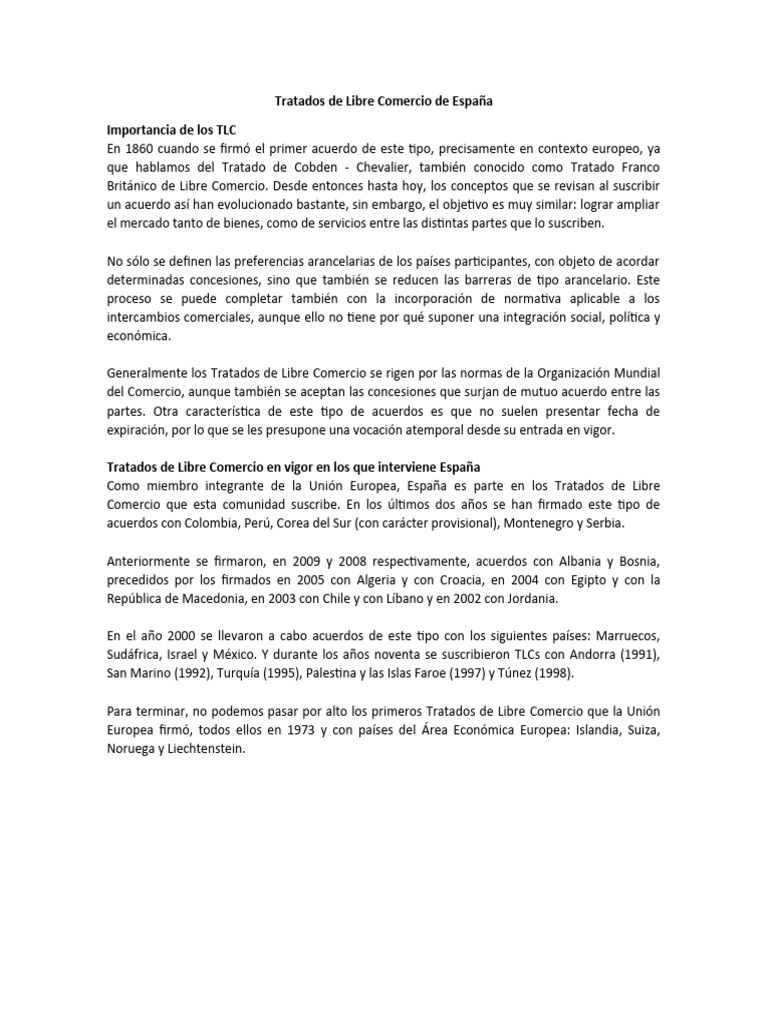 Tratados de Libre Comercio de España | PDF | México | Europa