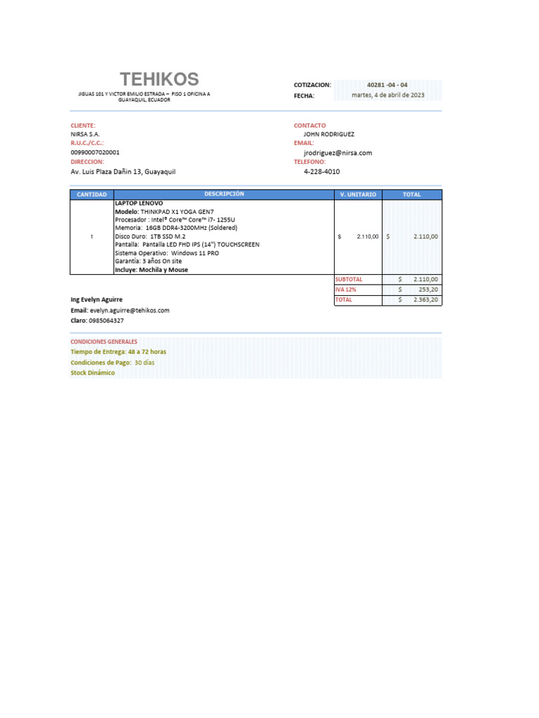 Nirsa - Laptop Lenovo | PDF