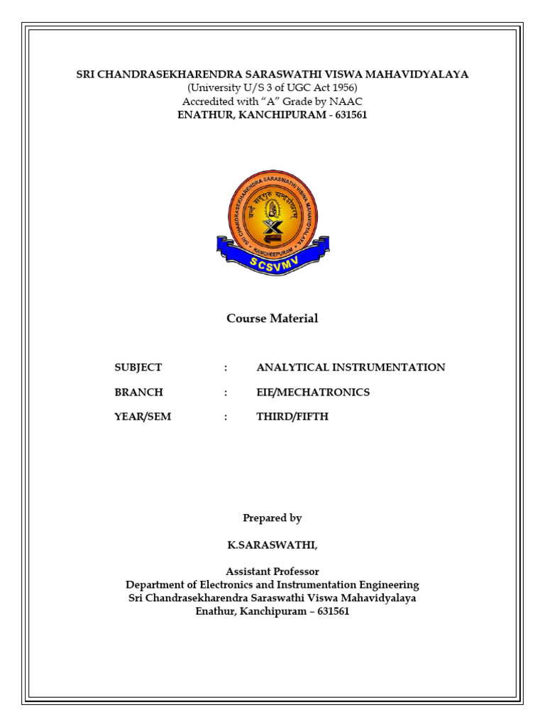 Analytical Instrumentation KS | PDF | Fluorescence Spectroscopy | Spectrophotometry