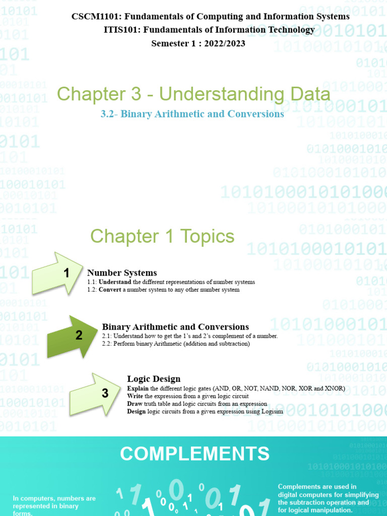 3.2 - Binary Arithmetic and Conversions | PDF | Subtraction | Theory Of Computation