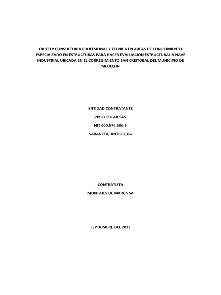 Modelo Informe Estructura | PDF | Fundación (Ingeniería) | Ingeniería ...