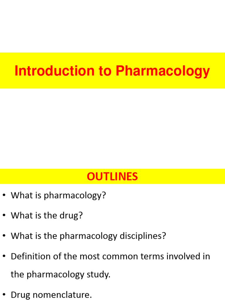Introduction To Pharmacology | PDF | Pharmacology | Toxicology