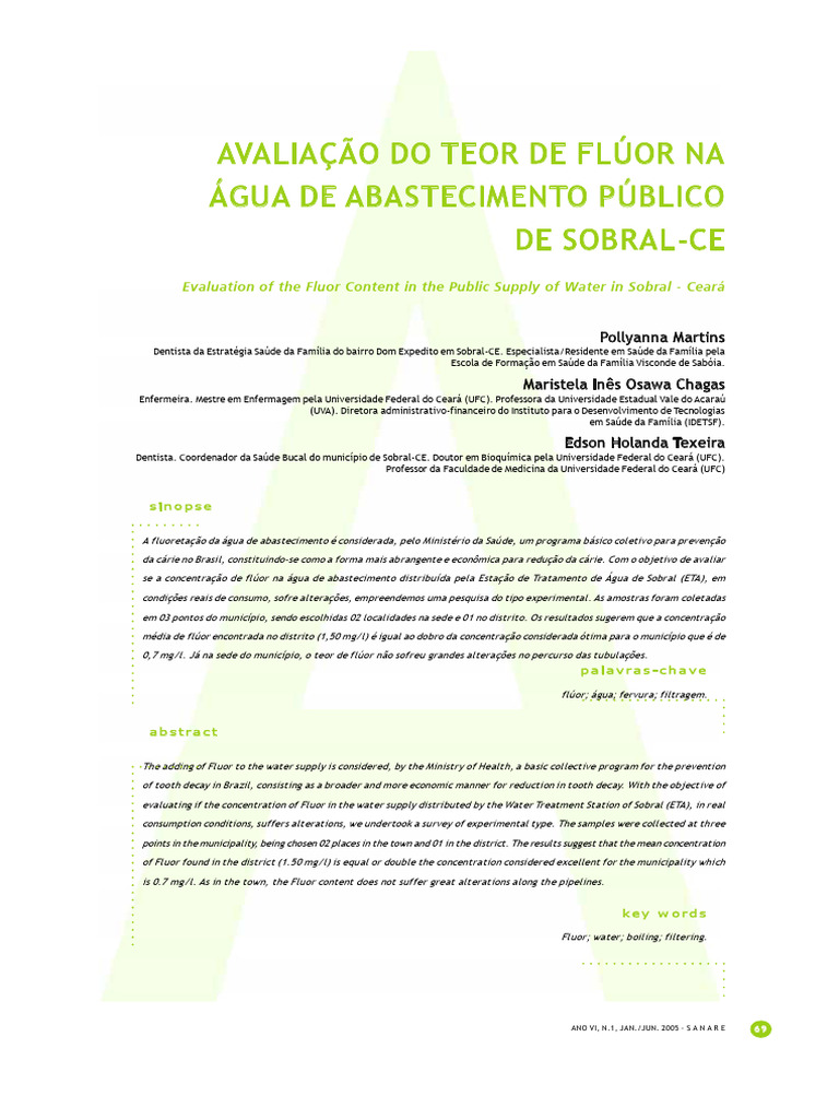 181-Texto do Artigo-312-337-10-20130220 | PDF | Flúor