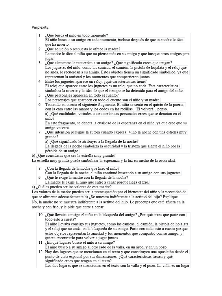 Perplexity Actividad 1 Cuaderno Didáctico El Niño Al Que Se Le Murió El ...
