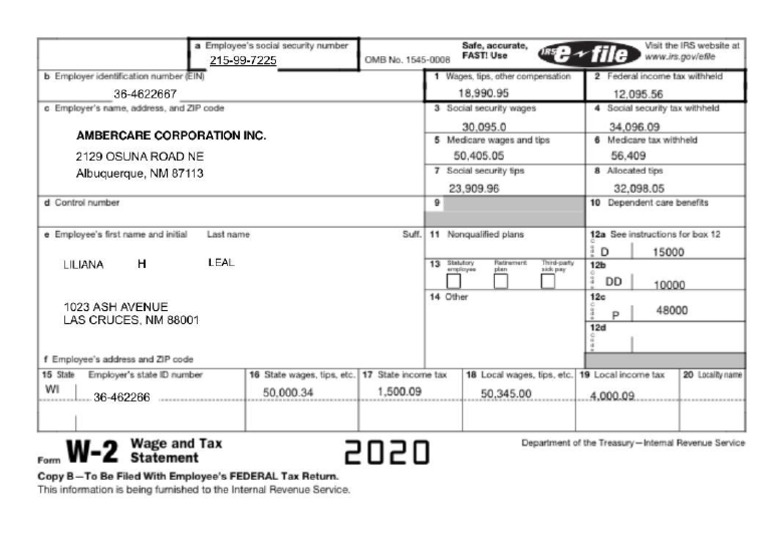 Leal W-2 Form | PDF