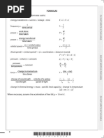 O Level Physics Formula Sheet | PDF | International System Of Units | Force