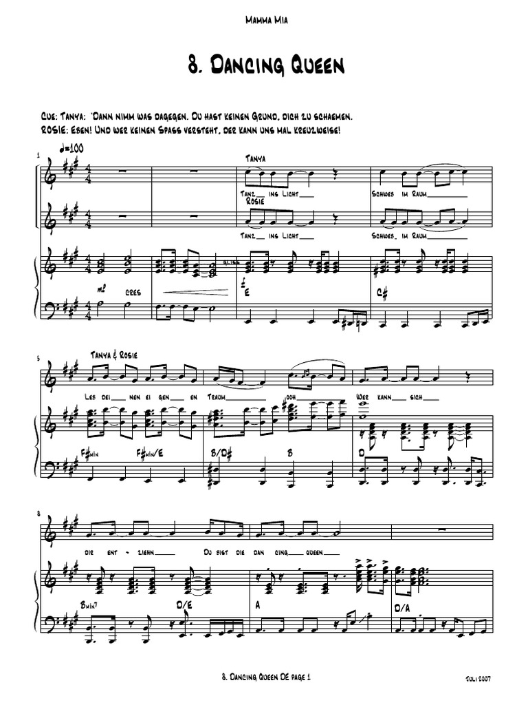 Dancing Queen Noten | PDF