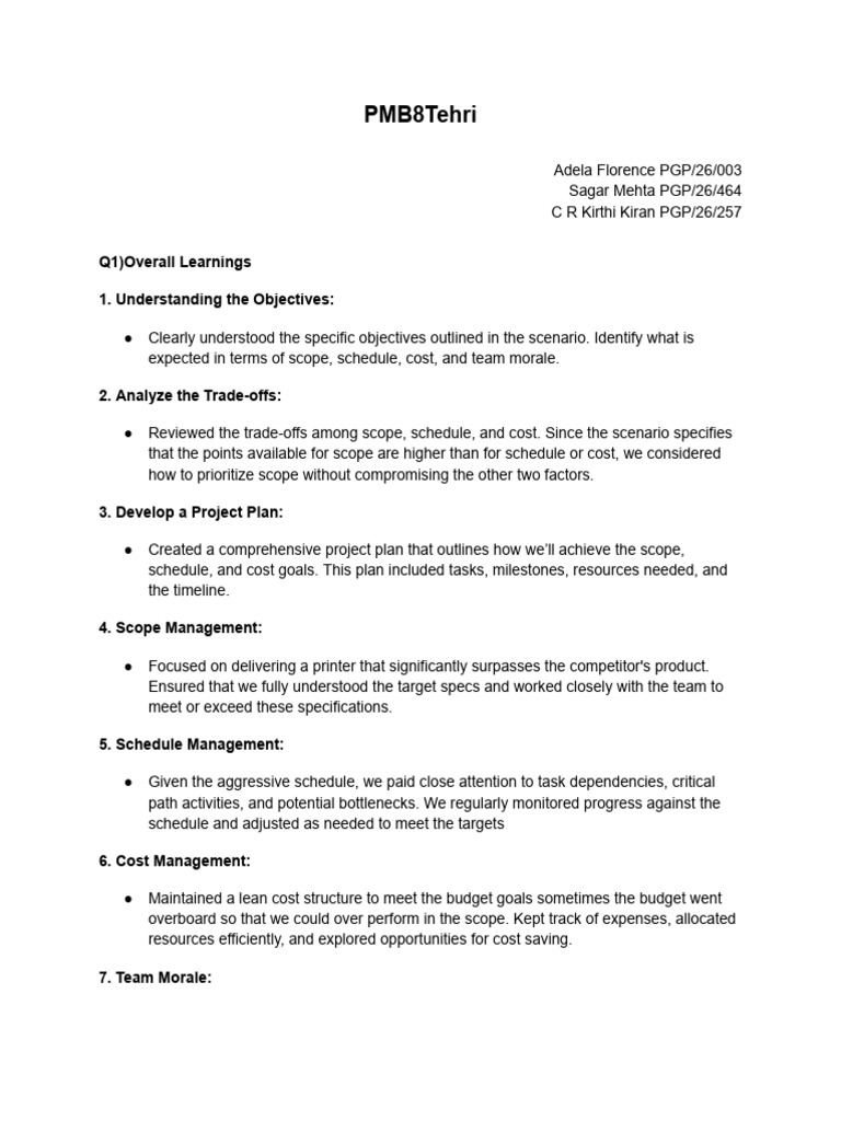 PM Project | PDF