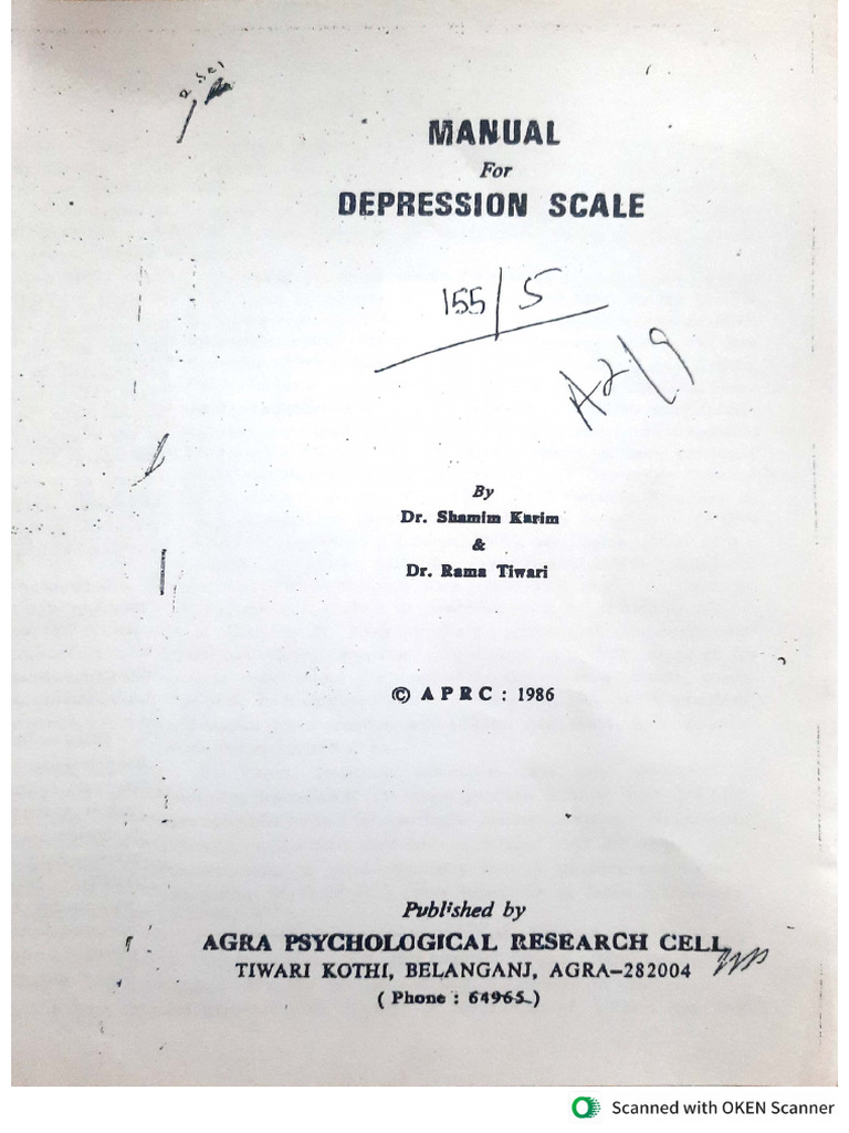 Depression Scale | PDF