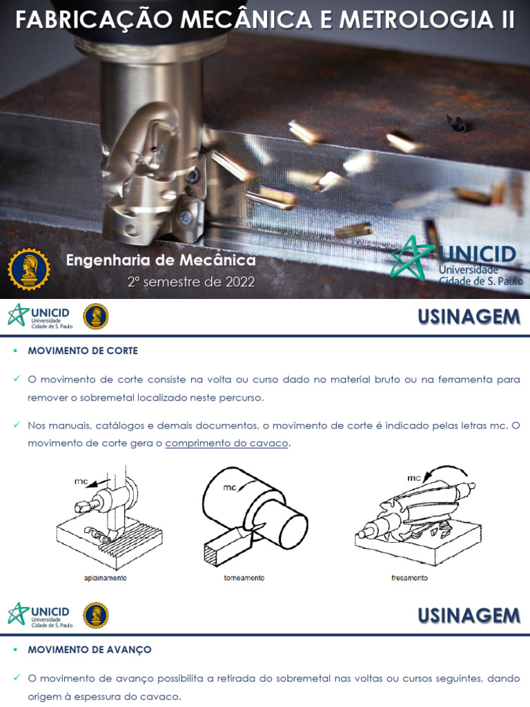 Movimentos de Corte na Usinagem | PDF | Máquinas | Setor secundário da ...