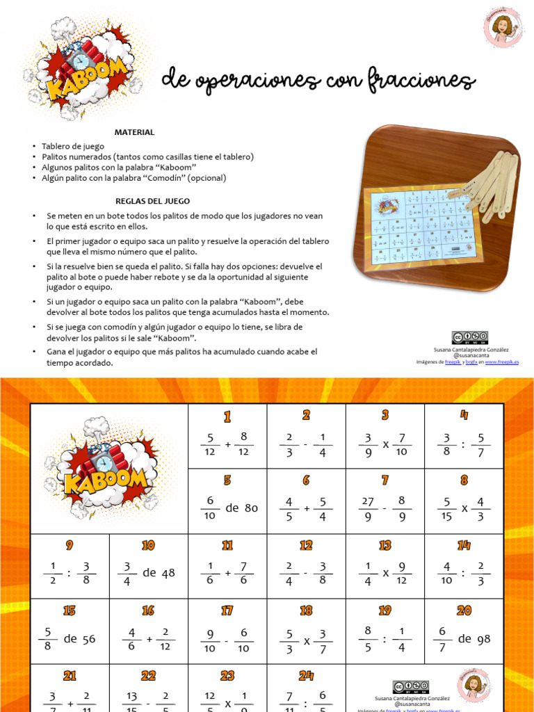 Operaciones con fracciones 2 | PDF | Juego de azar