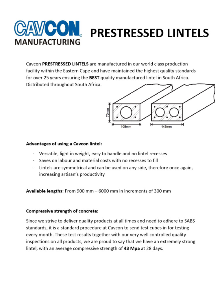 Prestressed Lintels | PDF | Concrete | Physical Sciences