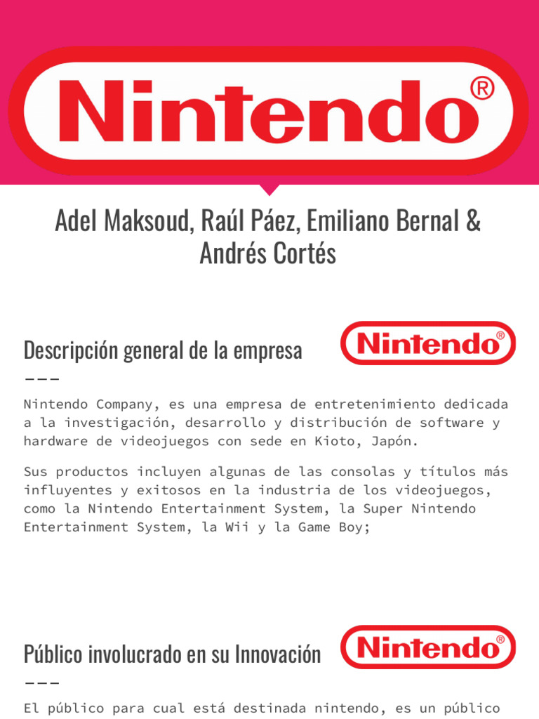 Innovación y Éxito de Nintendo | PDF | Juegos y actividades