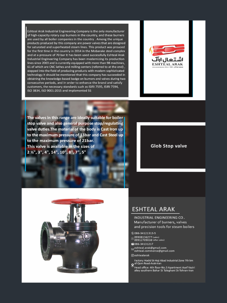 Globe Stop Valve | PDF | Valve | Mechanical Engineering