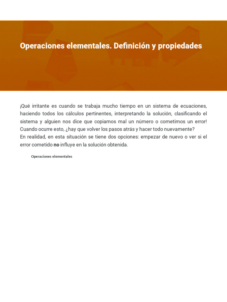 Operaciones Elementales Definicion y Propiedades | PDF | Matriz (Matemáticas) | Ecuaciones