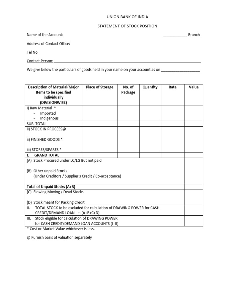 Stock - Book Debts Calculation | PDF | Stocks | Finance & Money Management