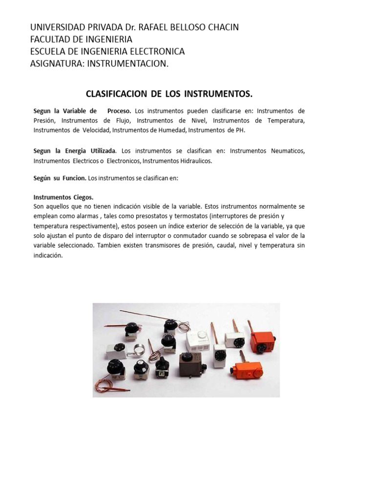 Clasificacion de Los Instrumentos | PDF | Solenoide | Electrónica