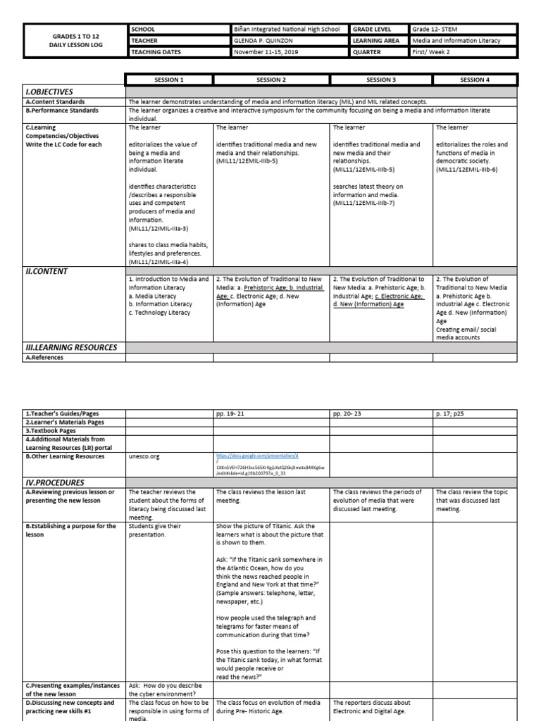 Mil DLL Lesson 2 | PDF | Learning | Information