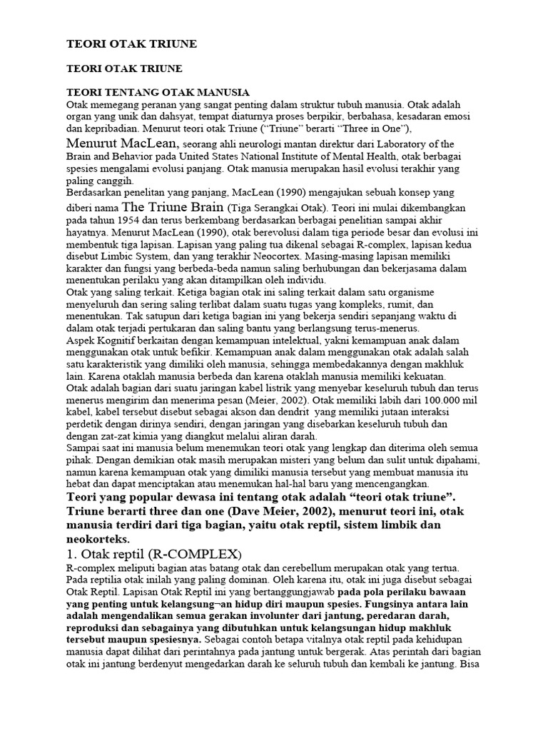 Teori Otak Triune | PDF