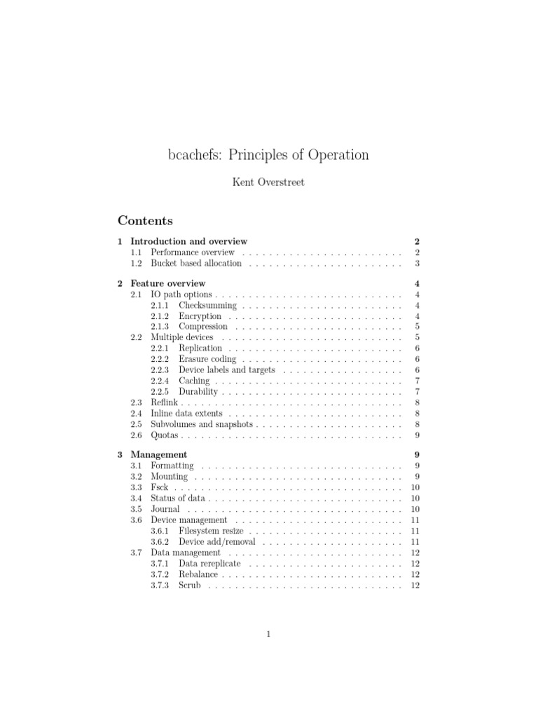 Bcachefs Principles of Operation | PDF