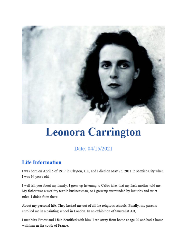A Day in The Life Leonora Carrington | PDF
