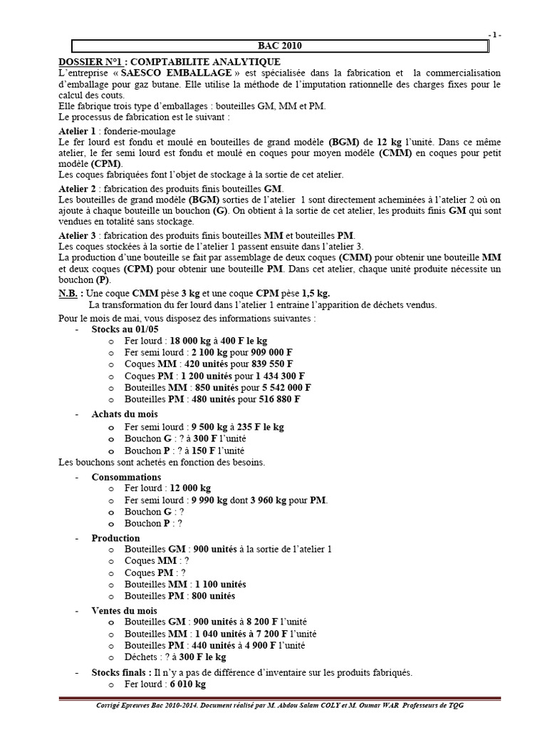 Anal de Compta Doc Cpta War - Coly | PDF | Dépréciation | Actionnaire