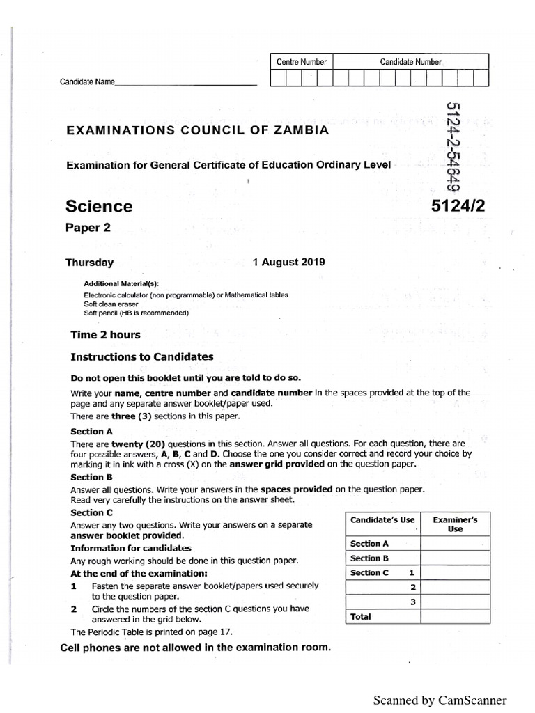 2019 Gce p2 Science | PDF