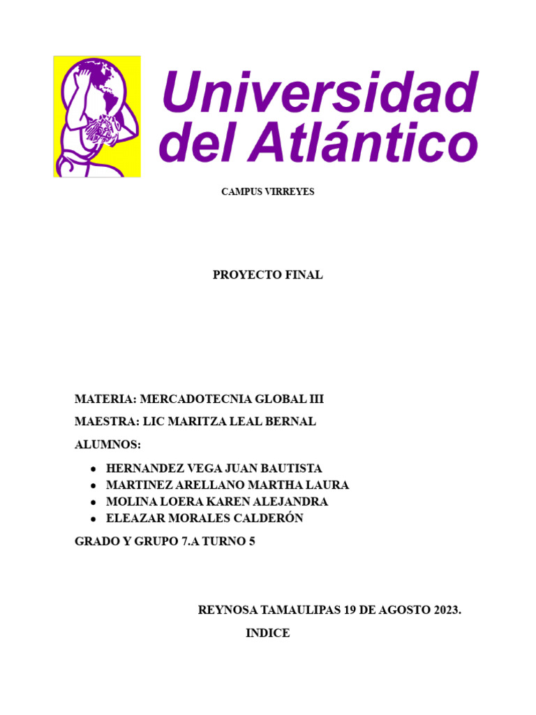 Mani Manito PROYECTO FINAL MERCADOTECNIA GLOBAL III | PDF | Negocios