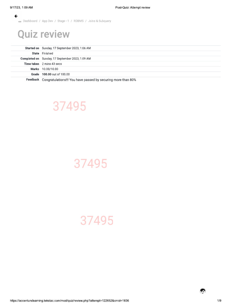 SQL Join Quiz2 | PDF