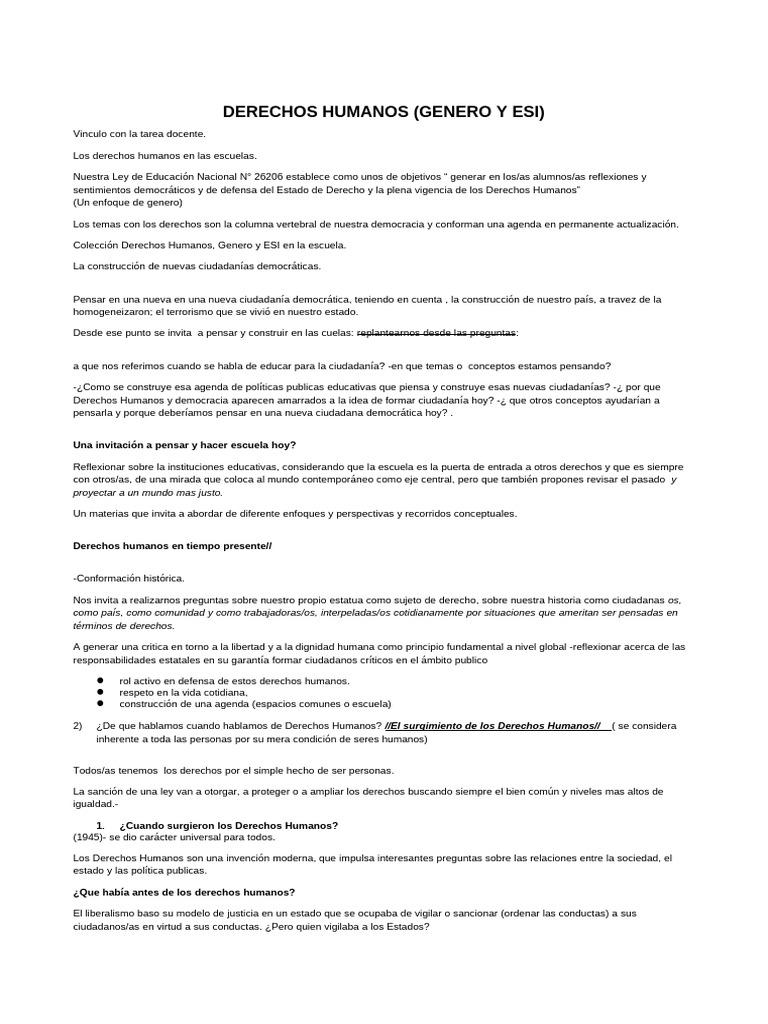 Derechos Humanos y Educación Escolar | PDF | Derechos humanos | Derechos