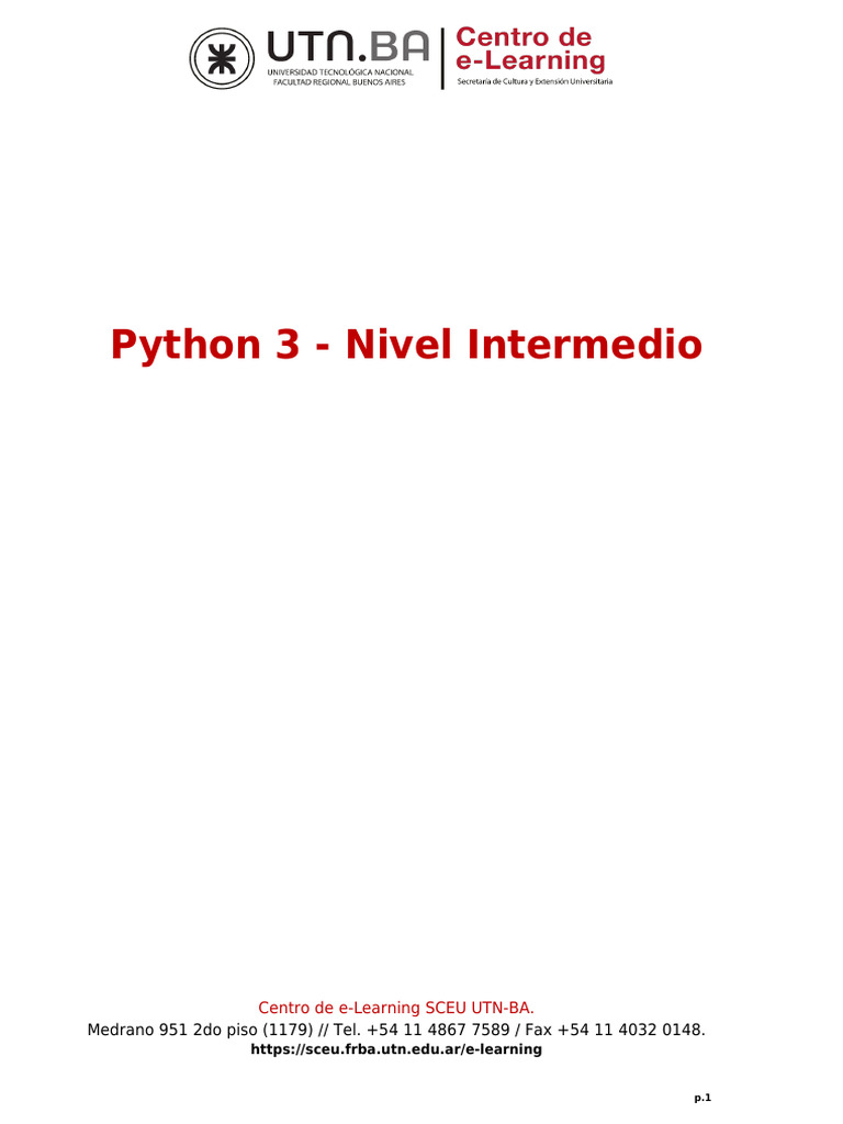 Python 3 - Nivel Intermedio | PDF | Python (lenguaje de programación ...