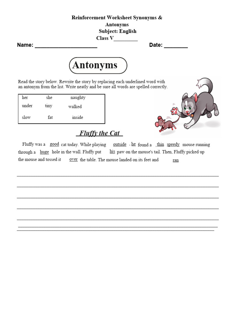 Reinforcement Synonyms Antonyms | PDF | Language Arts & Discipline