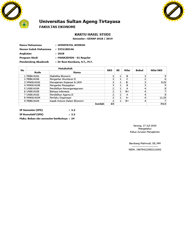 KHS 2 A - Portal Akademik | PDF