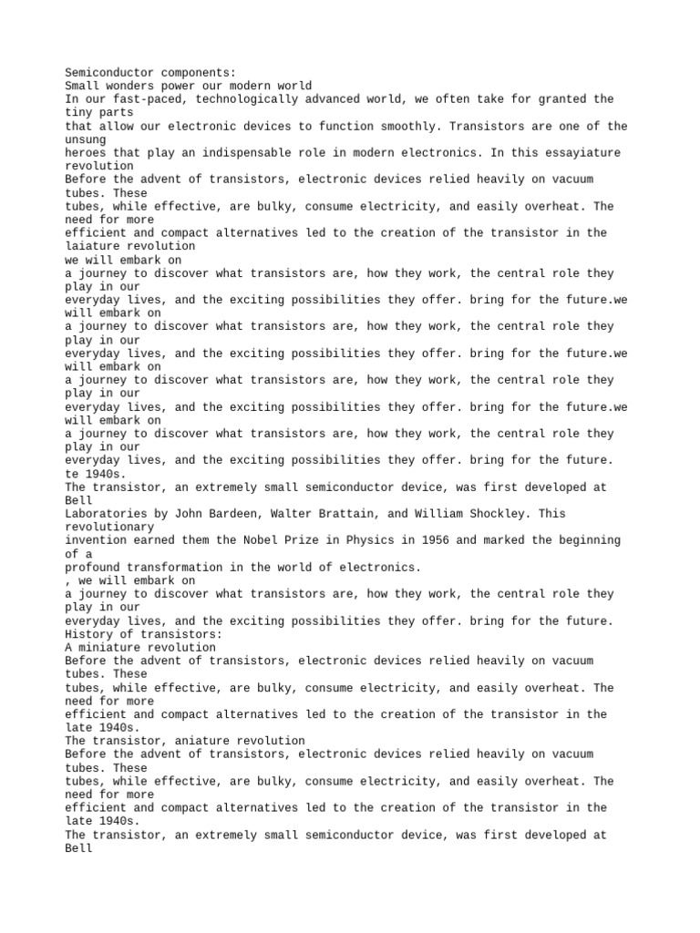 Semiconductor cons and profs and jokes | PDF | Transistor | Electronics