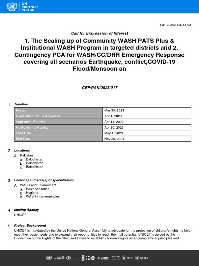 UNICEF WASH Program in Balochistan | PDF | Wash | Sanitation