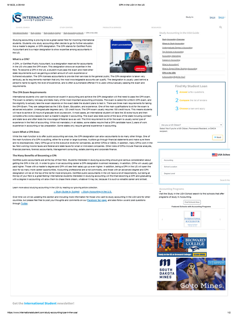 CPA Pathways for International Students | PDF | Certified Public ...