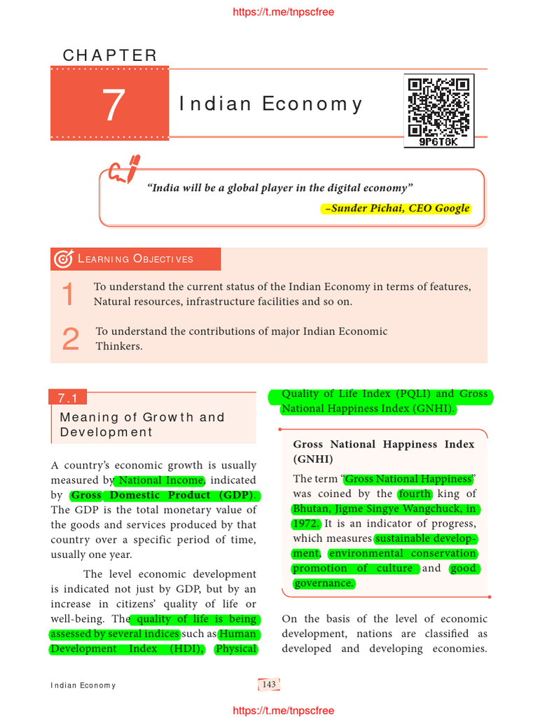 Class 11 Economics Ln 7,8,9 @tnpscfree | PDF | Economic Growth ...