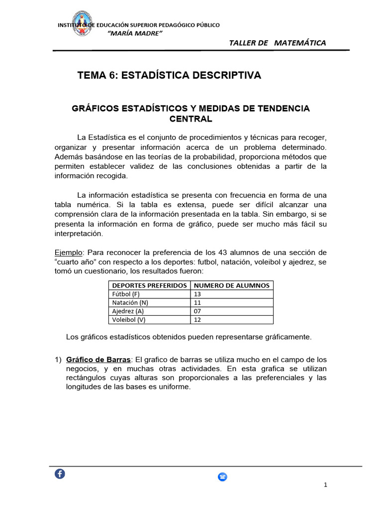 Tema 6 Estadística Descriptiva | Descargar gratis PDF | Estadísticas | Estadísticas descriptivas