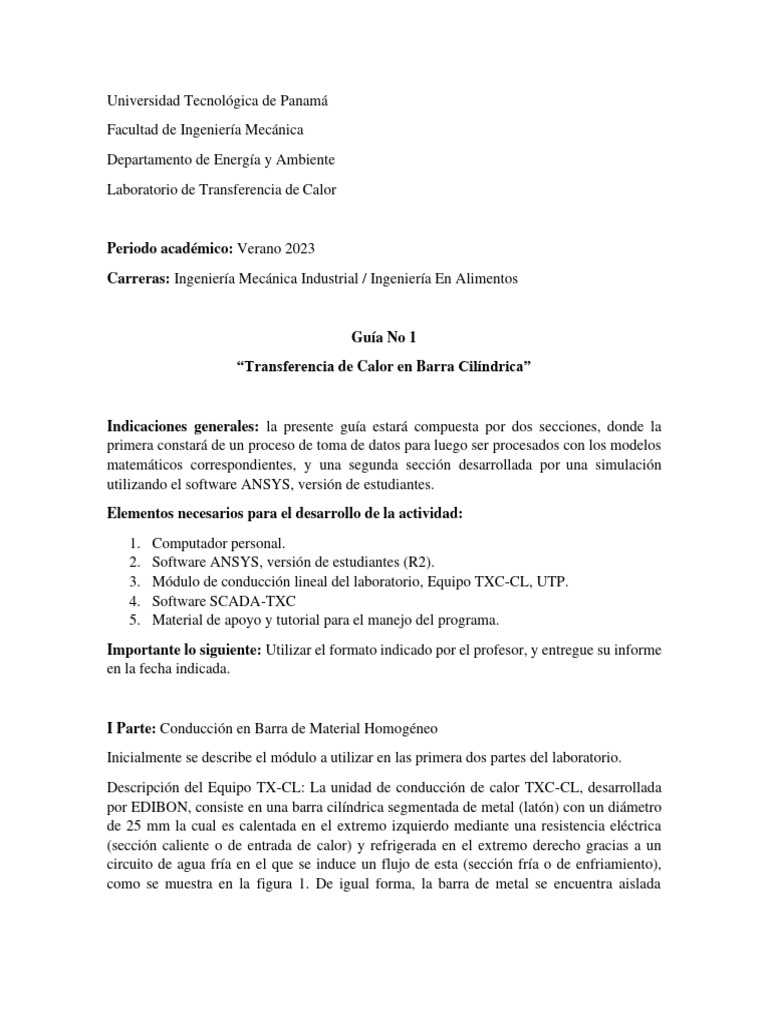 Guía TDC 2023 | PDF | Conductividad térmica | Calor