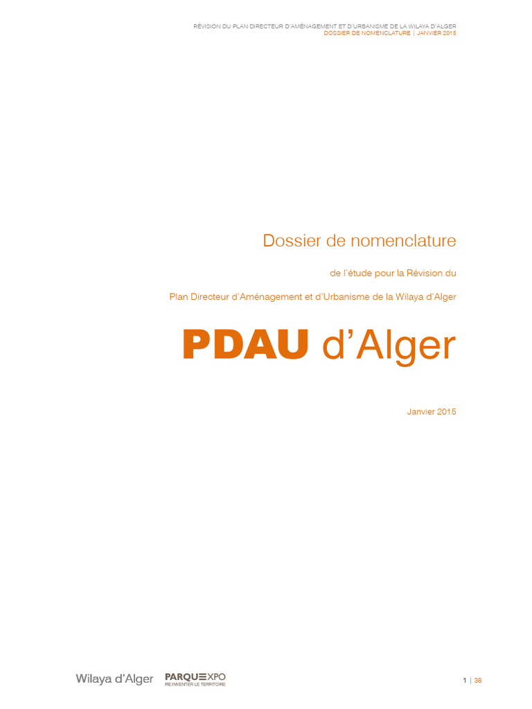 Révision du PDAU de la Wilaya d'Alger | PDF | Urbanisme | Alger
