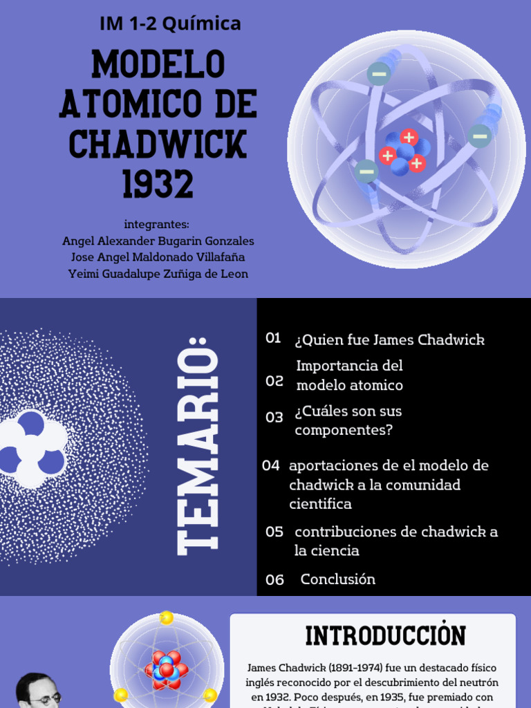 Modelo Atomico de James Chadwick 1932 | PDF | Neutrón | Núcleo atómico