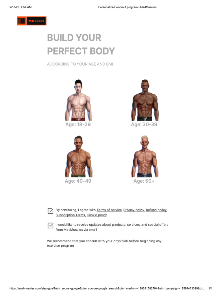 Personalized Workout Program - MadMuscles | PDF