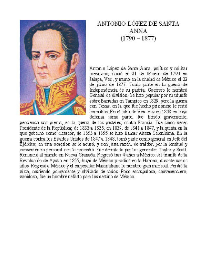 Antonio López de Santa Anna | PDF Antonio López de Santa Anna | PDF